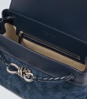 Bottega Veneta Andiamo Intrecciato Small Suede Messenger Bag