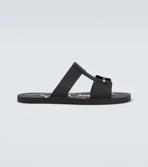 Christian Louboutin Silver Tone Slides Slipper For Men