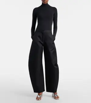 Alaïa Cube Mirrored Wedge Thong Sandals