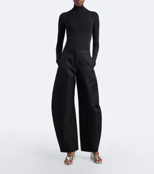 Alaïa Cube Mirrored Wedge Thong Sandals
