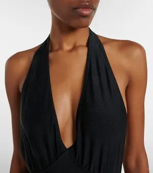 Saint Laurent Cassandre Halterneck Swimsuit - Black