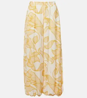 ADRIANA DEGREAS Printed Balloon Pants - Yellow