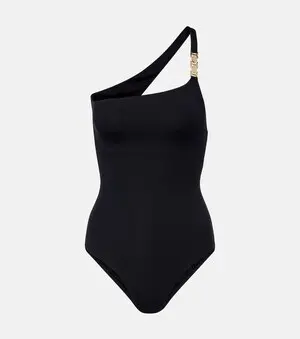 Melissa Odabash One-shoulder Embellished Swimsuit - Black