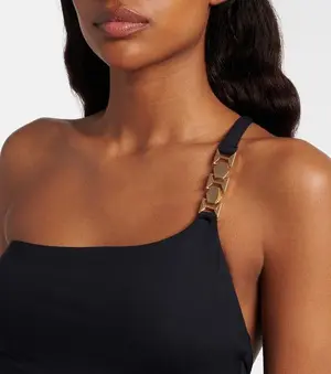 Melissa Odabash One-shoulder Embellished Swimsuit - Black