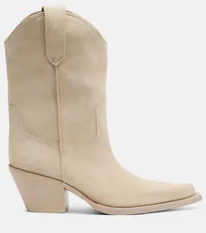 Paris Texas Dakota Suede Ankle Boots - Beige