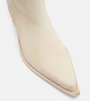 Paris Texas Dakota Suede Ankle Boots - Beige