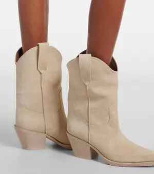 Paris Texas Dakota Suede Ankle Boots - Beige