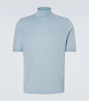 Prada Cotton Turtleneck Sweater - Blue