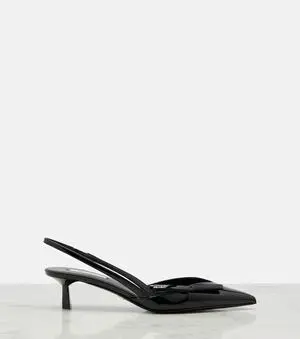 Prada Patent Leather Slingback Pumps - Black