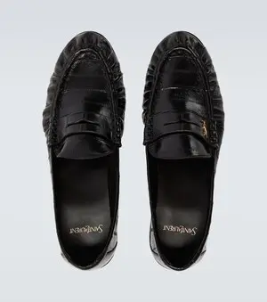 Saint Laurent Le Loafer Eel Leather Penny Loafers - Black