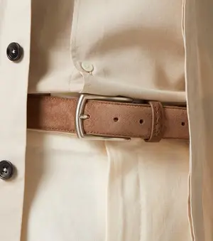 Zegna Triple Stitch Suede Belt
