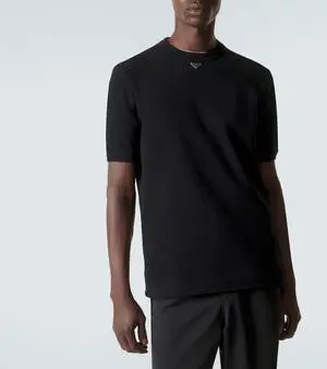 Prada Logo Cotton T-shirt - Black