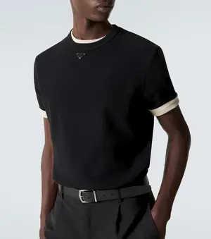 Prada Logo Cotton T-shirt - Black