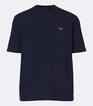 Prada Logo Cotton T-shirt - Blue
