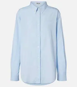 Miu Miu Cotton Poplin Shirt - Blue