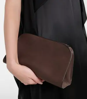 THE ROW Peggy Small Leather Clutch