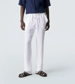Kiton Linen Slim Pants - White