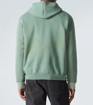 A.PRESSE Vintage Cotton Jersey Half-zip Hoodie