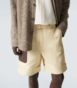 Loewe Anagram Leather-trimmed Cotton Shorts
