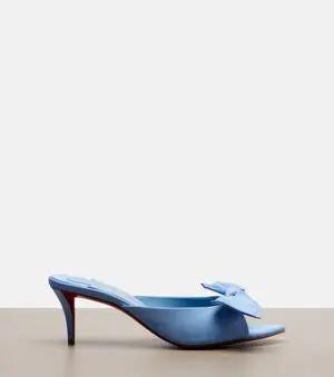 CHRISTIAN LOUBOUTIN Mulazee Bow-detail Silk Taffeta Mules - Blue