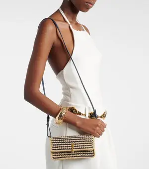 CHRISTIAN LOUBOUTIN Bettina Crochet Clutch - Beige