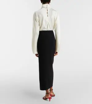 Proenza Schouler Cella Ruffled Crêpe Maxi Skirt - Black