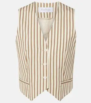 Max Mara Fauno Striped Vest - White