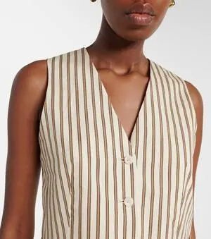 Max Mara Fauno Striped Vest - White