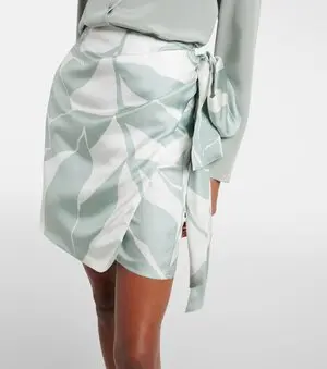 Max Mara Strano Printed Silk Twill Miniskirt - White