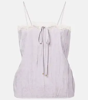 CHLOÉ Chloé Lace-Trimmed Silk Top