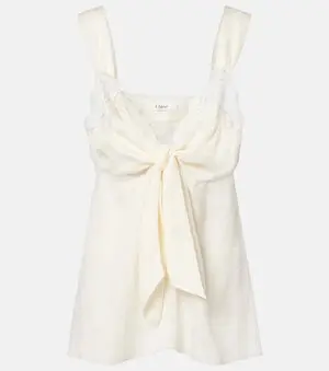 Chloé Chloe Lace-Trimmed Silk Camisole White