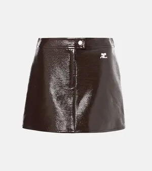 COURREGES Courrèges Reedition Vinyl Mini Skirt - Brown