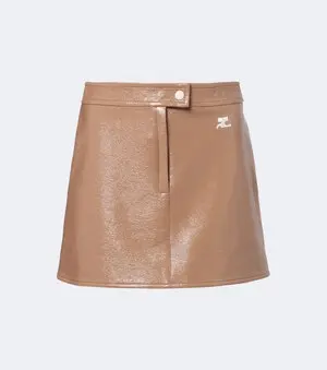 COURREGES Courrèges Reedition Vinyl Mini Skirt - Brown