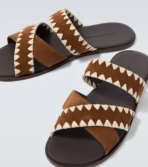 Manolo Blahnik Nello Suede Slides