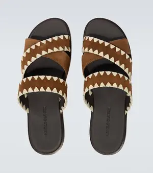 Manolo Blahnik Nello Suede Slides