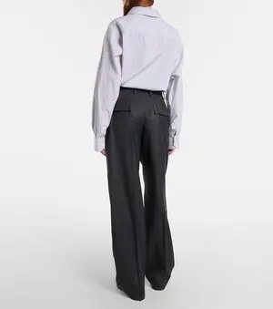 Prada Checked Wool Wide-leg Pants