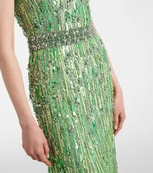 Jenny Packham Roxy Embellished Gown - Green