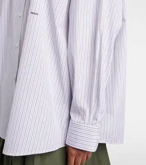 Prada Striped Oversized Cotton Poplin Shirt