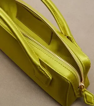 Alaïa Le Teckel Satin Clutch - Green