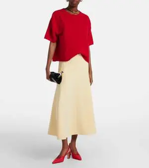 Manolo Blahnik Raffia Slingback Pumps - Red