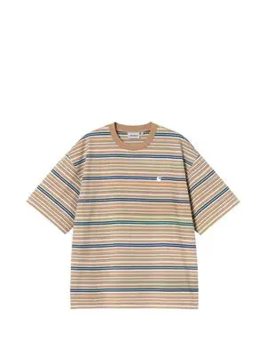 Carhartt Work In Progress Striped Logo T-shirt - Neutrals
