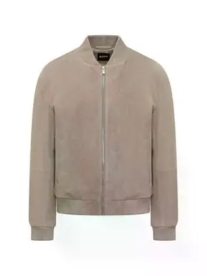 BOSS Zip Fastening Leather Jacket - Neutrals