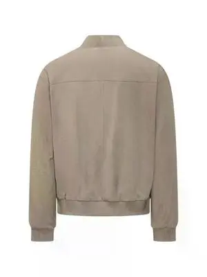 BOSS Zip Fastening Leather Jacket - Neutrals