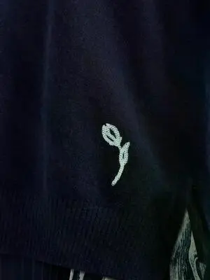 Erdem Embroidered Crew-neck Sweater - Blue