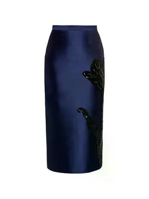 Erdem Mikado Floral Pencil Skirt