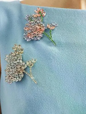 Erdem Pencil Midi Dress With Floral Embellishments