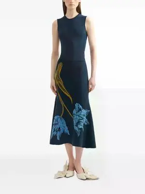 Erdem Floral Detail Midi Dress