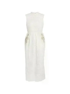 Erdem Guipure Lace Embellishment Midi Dress