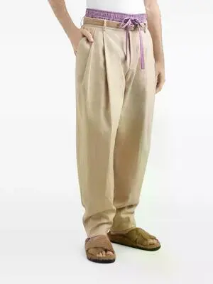 Dolce & Gabbana Hemp And Silk Trousers With Tweed Effect - Neutrals