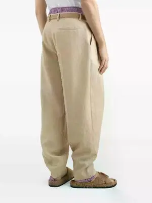 Dolce & Gabbana Hemp And Silk Trousers With Tweed Effect - Neutrals